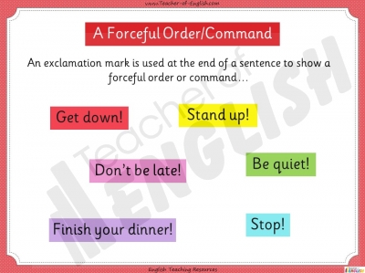 Exclamation Marks - Year 1 teaching resources lesson