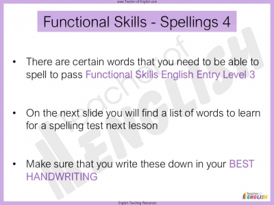 Functional Skills English - Entry Level 3 teaching resources unit of work