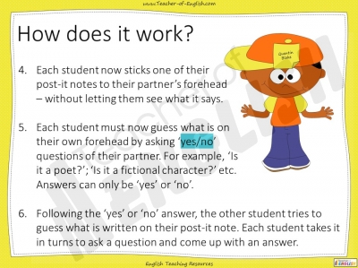 Guess Who Starter Activity teaching resources activities
