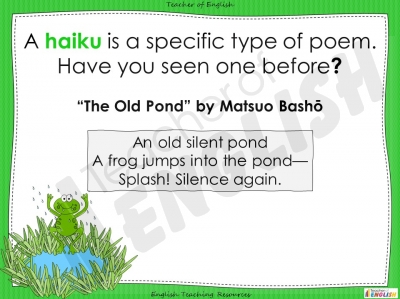 Haiku Poetry - Year 3 and 4 teaching resources lesson
