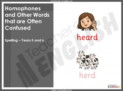 Homophones and Other Words that are Often Confused - Years 5 and 6 ...