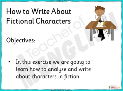 How to Write About Fictional Characters teaching resources lesson