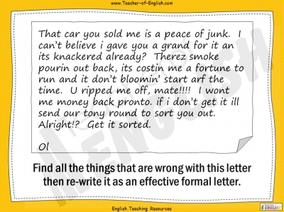 How to Write a Formal Letter - KS3 teaching resources unit of work