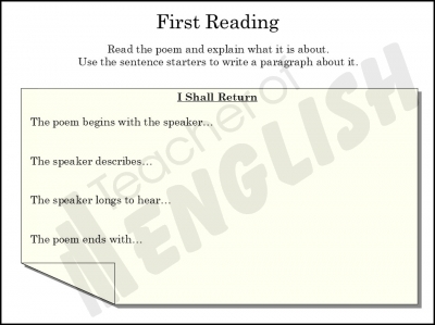 I Shall Return teaching resources lessons