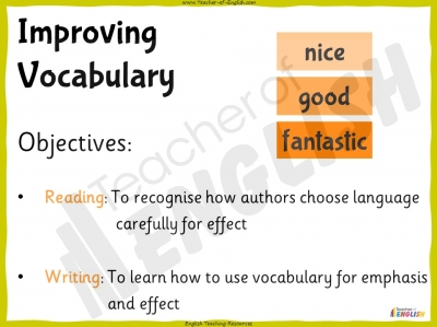 Improving Vocabulary teaching resources lessons