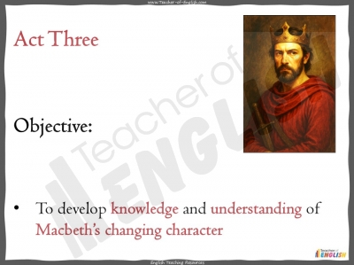 Macbeth - Act 3 Scene 1 teaching resources lesson