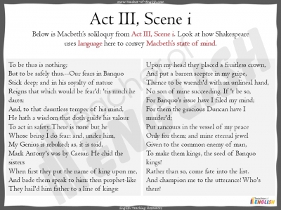 Macbeth - Act 3 Scene 1 teaching resources lesson