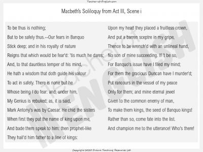 Macbeth - Act 3 Scene 1 teaching resources lesson