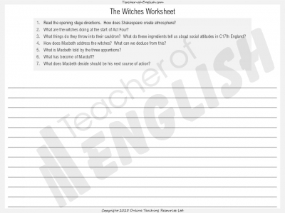 Macbeth - Act 4 teaching resources lesson