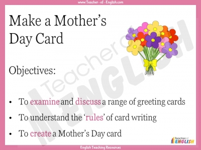 Make a Mother's Day Card teaching resources lessons