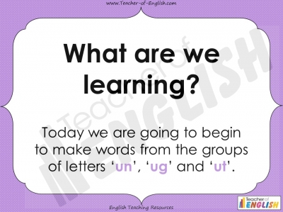 Making Words - 'un', 'ug' and 'ut' teaching resources lessons