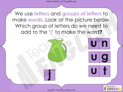 Making Words - 'un', 'ug' and 'ut' teaching resources lessons