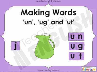 Making Words - 'un', 'ug' and 'ut' teaching resources lessons