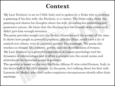 My Last Duchess - Edexcel teaching resources lesson