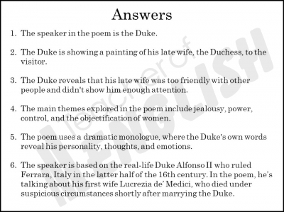 My Last Duchess - Edexcel teaching resources lesson