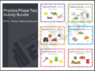 Phonics Phase Two Activity Bundle teaching resources lesson