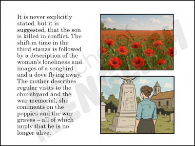 Poppies by Jane Weir teaching resources lessons