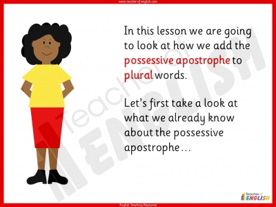 Possessive Apostrophes - Years 3 and 4 teaching resources lesson