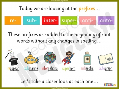 Prefixes - Part Two - Years 3 and 4 teaching resources lesson