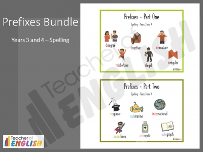 Prefixes Bundle - Years 3 and 4 teaching resources lesson