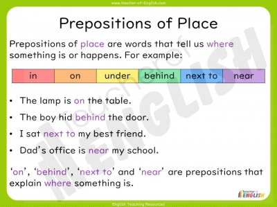 Prepositions - Years 3 and 4 teaching resources lesson