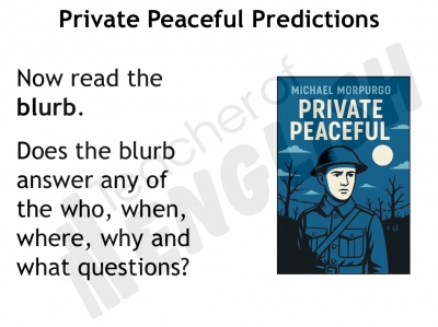 Private Peaceful teaching resources unit of work