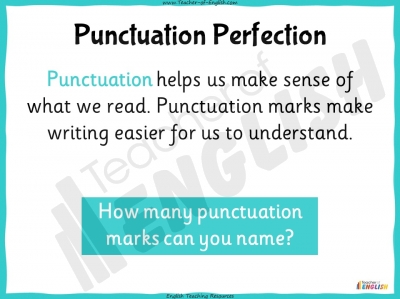 Punctuation Perfection teaching resources lessons