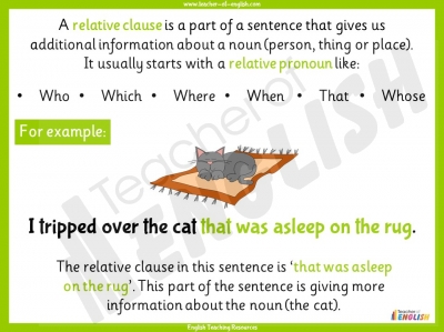 Relative Clauses - Year 5 and 6 teaching resources lesson