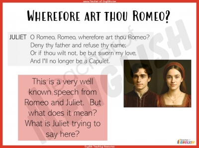 Romeo and Juliet - The Balcony Scene teaching resources lesson