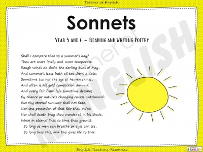 Sonnets - Year 5 and 6 teaching resources lesson