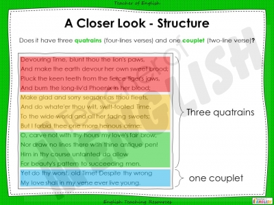 Sonnets - Year 7 & Year 8 teaching resources lesson