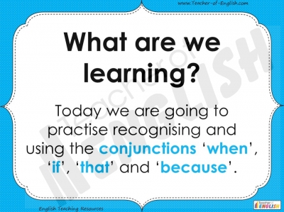 Subordinating Conjunctions - Year 2 teaching resources KS1 lesson