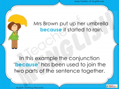 Subordinating Conjunctions - Year 2 teaching resources KS1 lesson