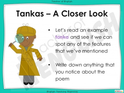 Tanka Poetry - Year 7 teaching resources lesson