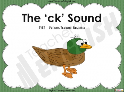The 'ck' Sound - EYFS teaching resources lessons