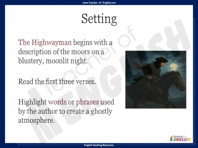 The Highwayman - Free Resource teaching resources lesson
