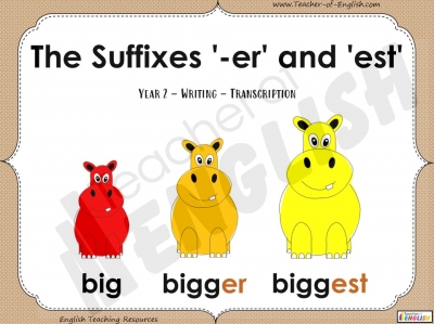 The Suffixes '-er' and 'est' - Year 2 teaching resources lesson