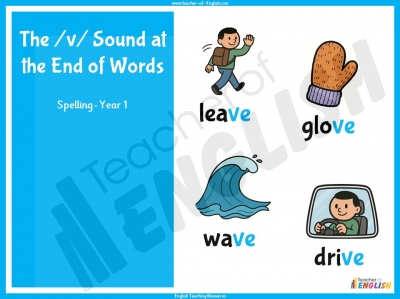 The v Sound at the End of Words - Year 1 teaching resources lesson