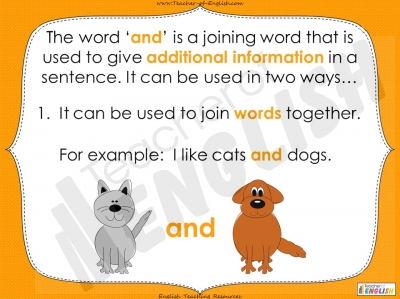 Using 'and' - Year 1 teaching resources KS1 lesson