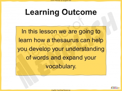 Using a Thesaurus teaching resources lesson