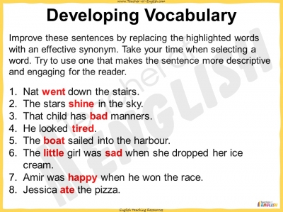 Using a Thesaurus teaching resources lesson