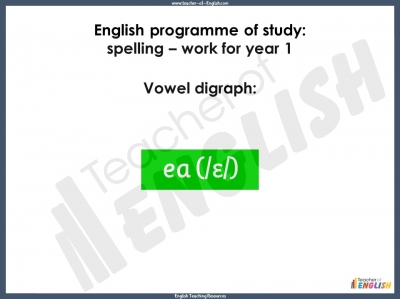 Vowel Digraph 'ea' Making the Short ‘e’ Sound - Year 1 teaching ...