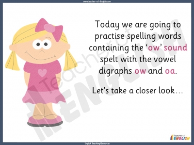 Vowel Digraphs Making the 'ow' Sound - Year 1 teaching resources lesson