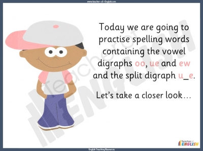 Vowel Digraphs Making the Long 'oo' Sound - Year 1 teaching resources ...