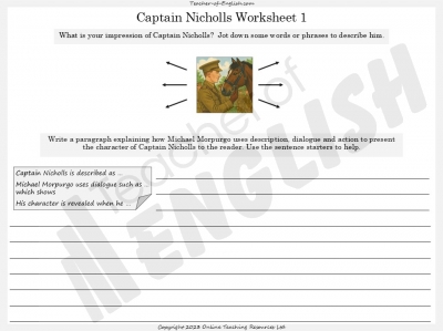 War Horse Free Lesson teaching resources lesson