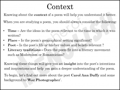 War Photographer - AQA teaching resources lessons