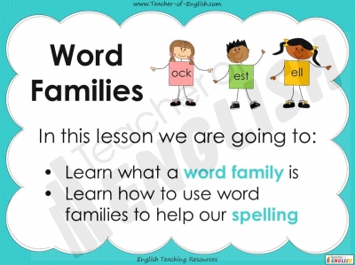 Word Families - KS1 teaching resources lessons