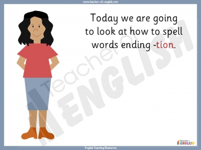 Words Ending in -tion - Year 2 teaching resources lesson