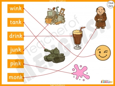 Words Ending nk - Year 1 teaching resources lesson