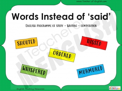 Words Instead of Said - KS2 teaching resources lessons